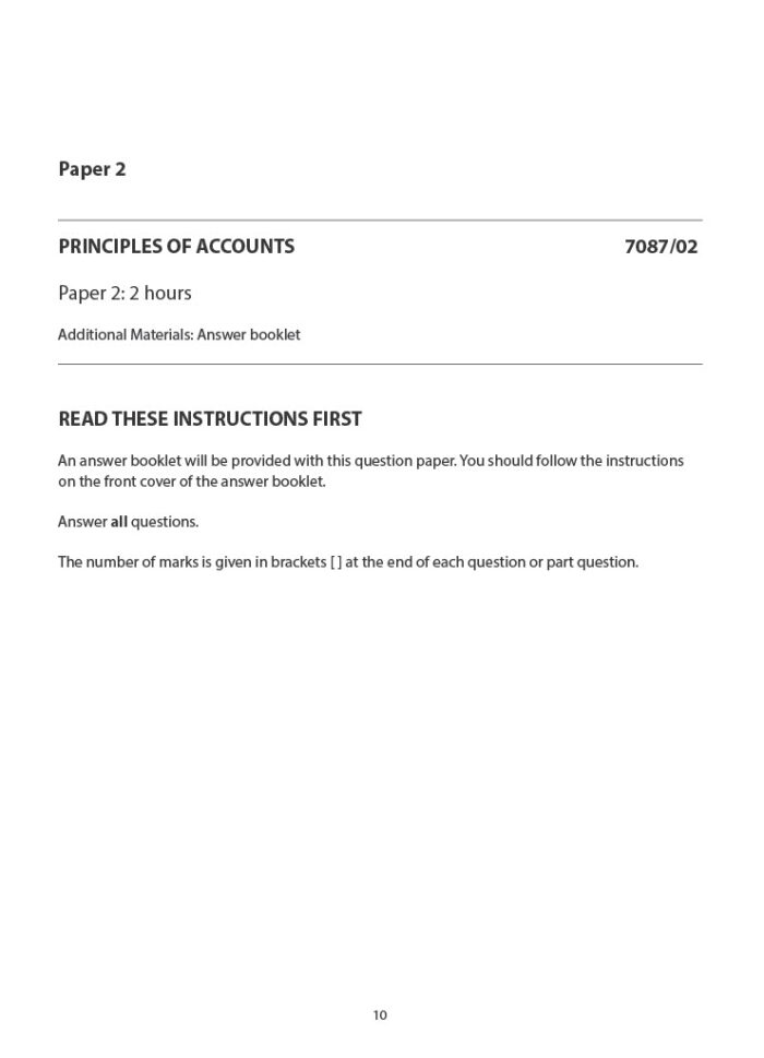 Practice Makes Perfect O-Level Principles of Accounts (Mock Examination ...