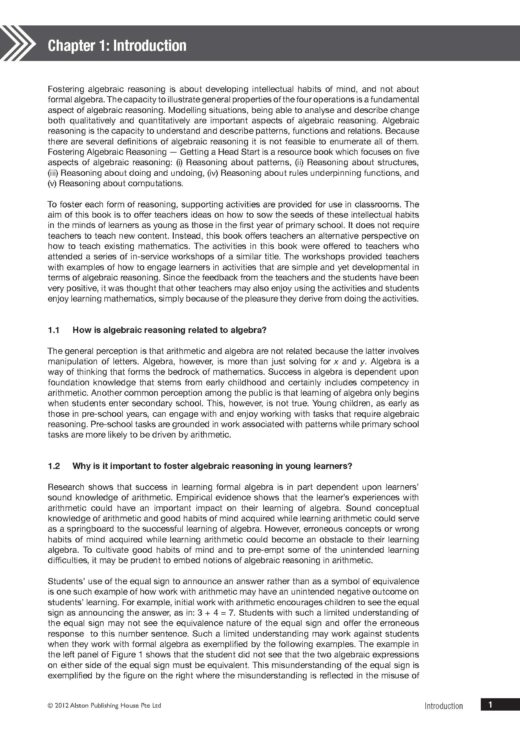 Fostering Algebraic Reasoning: Getting a Head Start - CPD Singapore ...