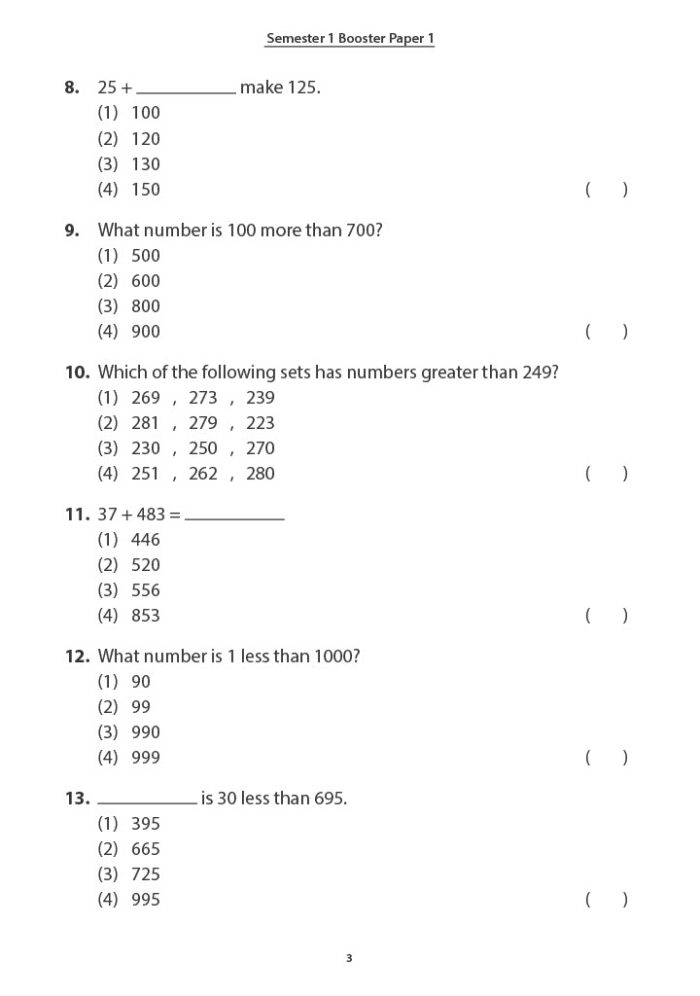Primary 2 Mathematics Semester Booster Papers - CPD Singapore Education ...