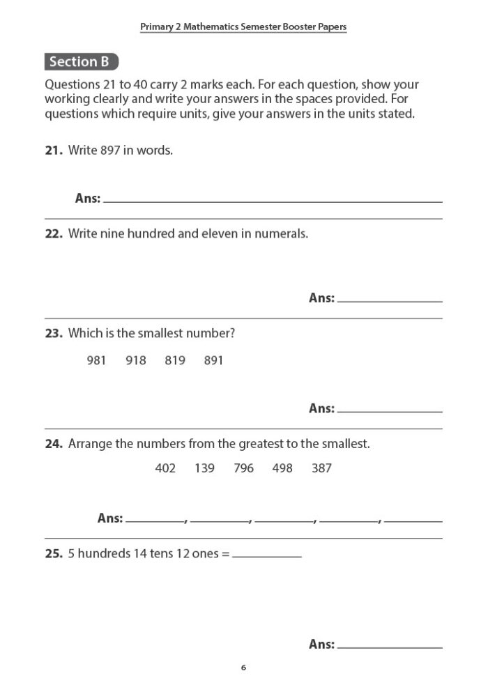 Primary 2 Mathematics Semester Booster Papers - CPD Singapore Education ...