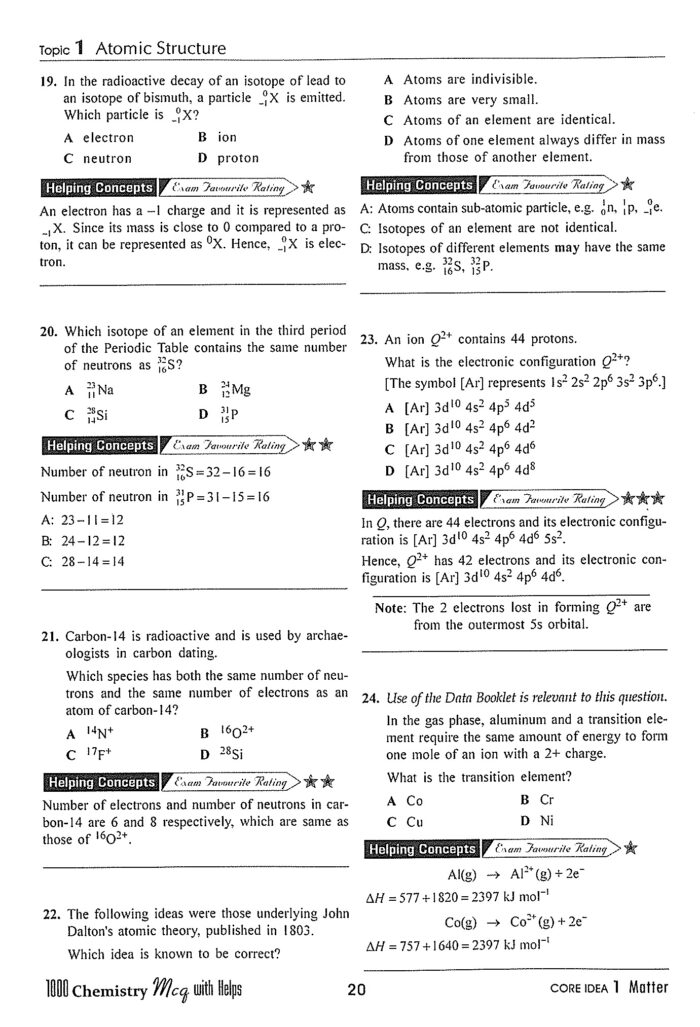 A Level 1000 Chemistry MCQ with Helps - CPD Singapore Education ...
