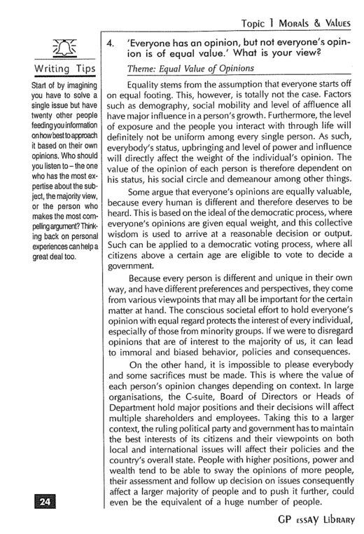 A Level General Paper Essay Library - CPD Singapore Education Services ...