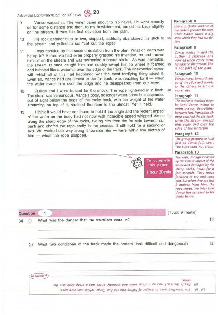 O Level Advanced Comprehension - CPD Singapore Education Services Pte Ltd