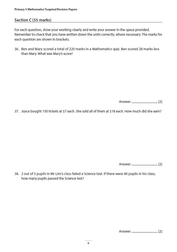 Primary 5 Mathematics Targeted Revision Papers - CPD Singapore ...