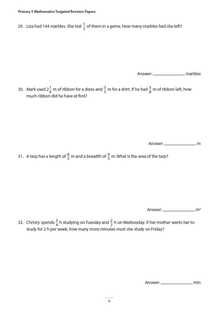 Primary 5 Mathematics Targeted Revision Papers - CPD Singapore ...