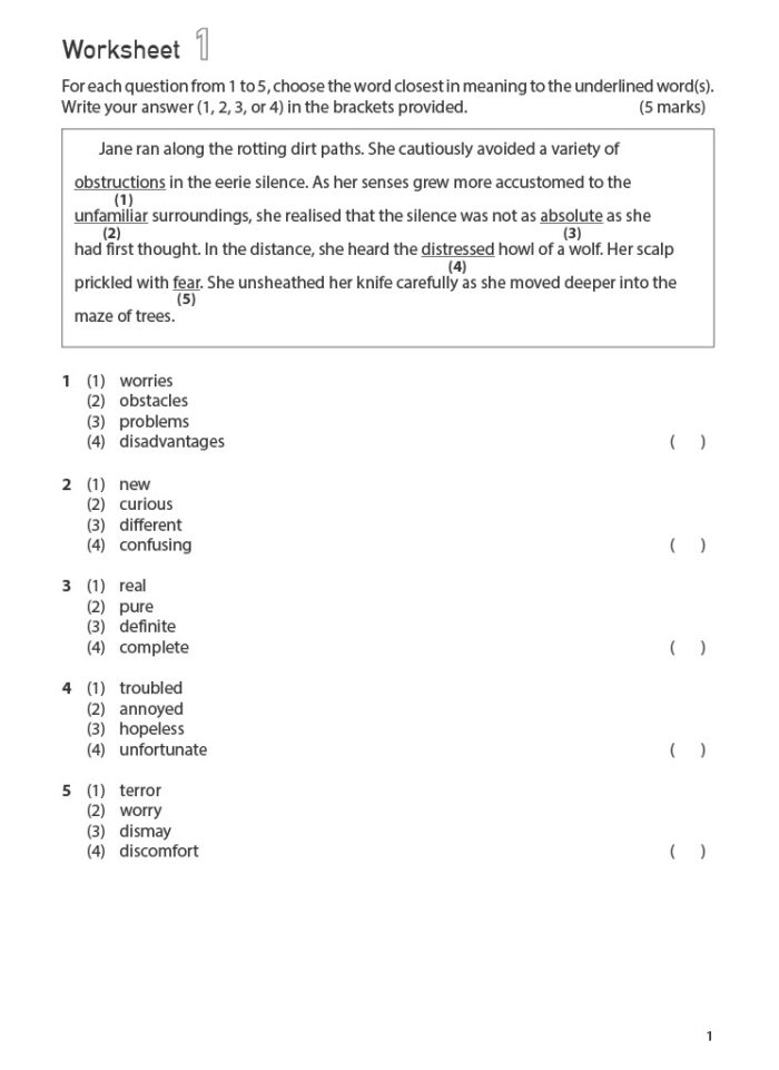 100 English Worksheets Primary 5 – Vocabulary Cloze - CPD Singapore ...