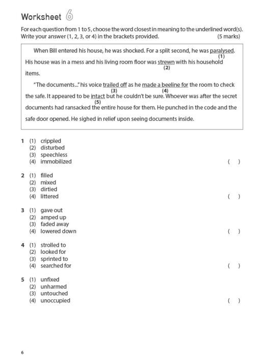 100 English Worksheets Primary 5 – Vocabulary Cloze - CPD Singapore ...