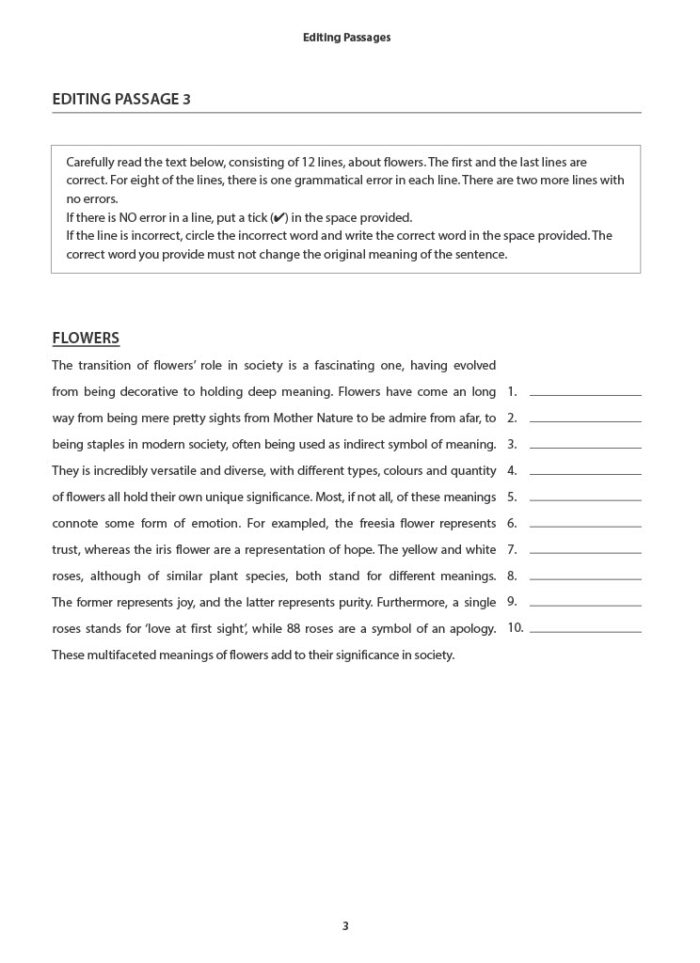 English Editing Practice Secondary 1 Express / Normal (Academic) Second ...