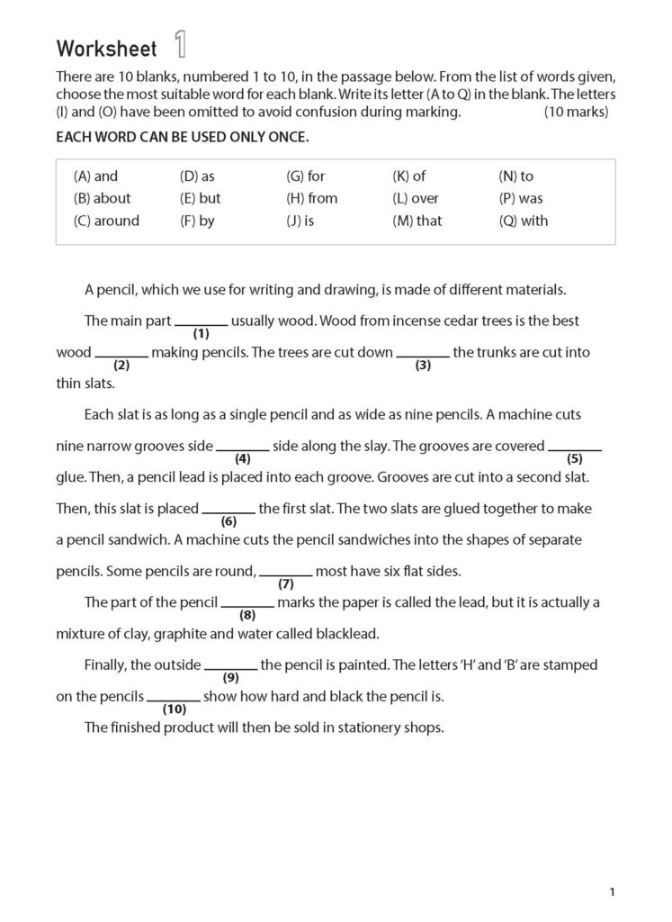 100 English Worksheets Primary 5 – Grammar Cloze - CPD Singapore ...