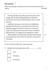 100 English Worksheets Primary 1 – Comprehension - CPD Singapore ...