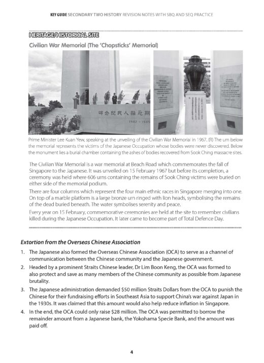 Key Guide Secondary 2 History Revision Notes with SBQ and SEQ Practice ...