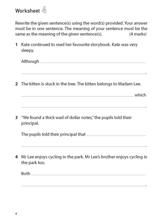 100 English Worksheets Primary 3 – Synthesis & Transformation - CPD ...