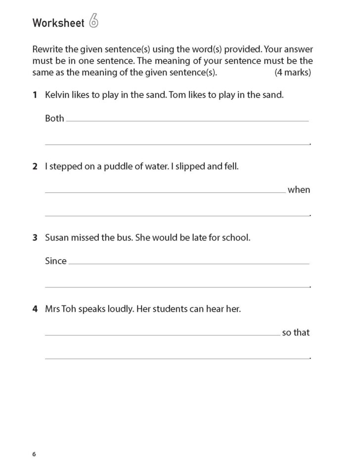100 English Worksheets Primary 3 – Synthesis & Transformation - CPD ...