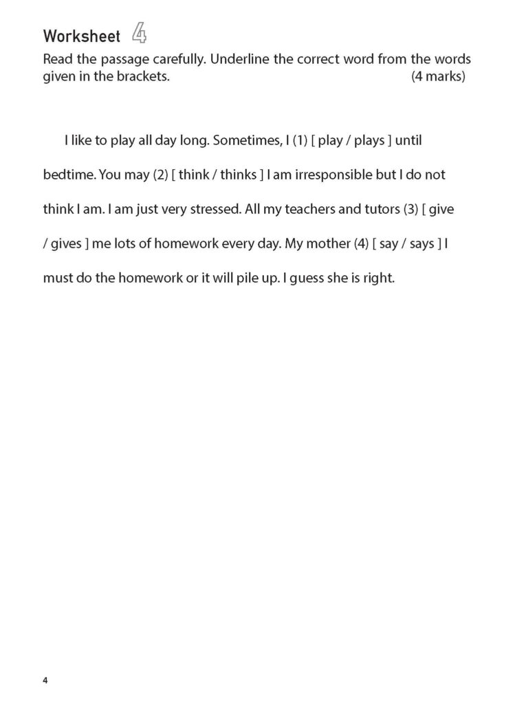 100 English Worksheets Primary 3 – Grammar Cloze - CPD Singapore ...