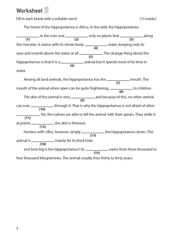 100 English Worksheets Primary 5 – Comprehension Cloze - CPD Singapore ...