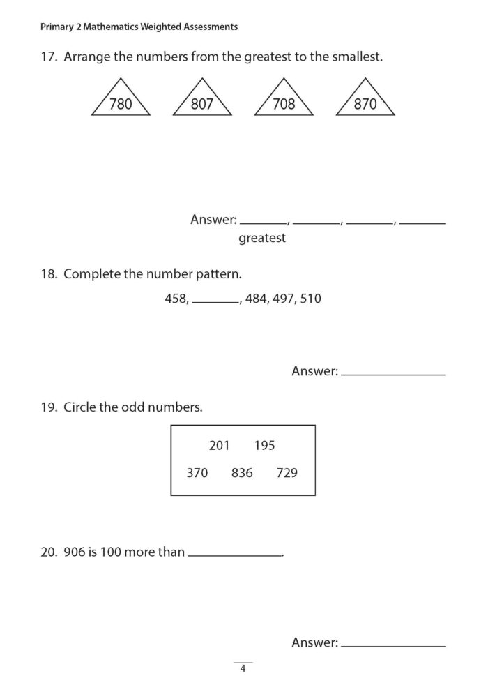 Primary 2 Mathematics Weighted Assessments - CPD Singapore Education ...