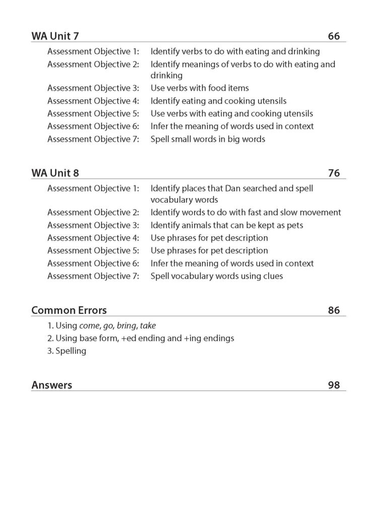Primary 1 English Weighted Assessments in Vocabulary 1A - CPD Singapore ...