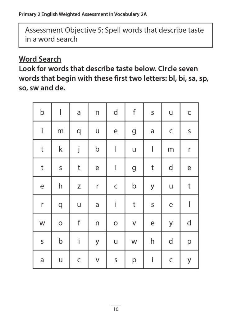 Primary 2 English Weighted Assessments in Vocabulary 2A - CPD Singapore ...