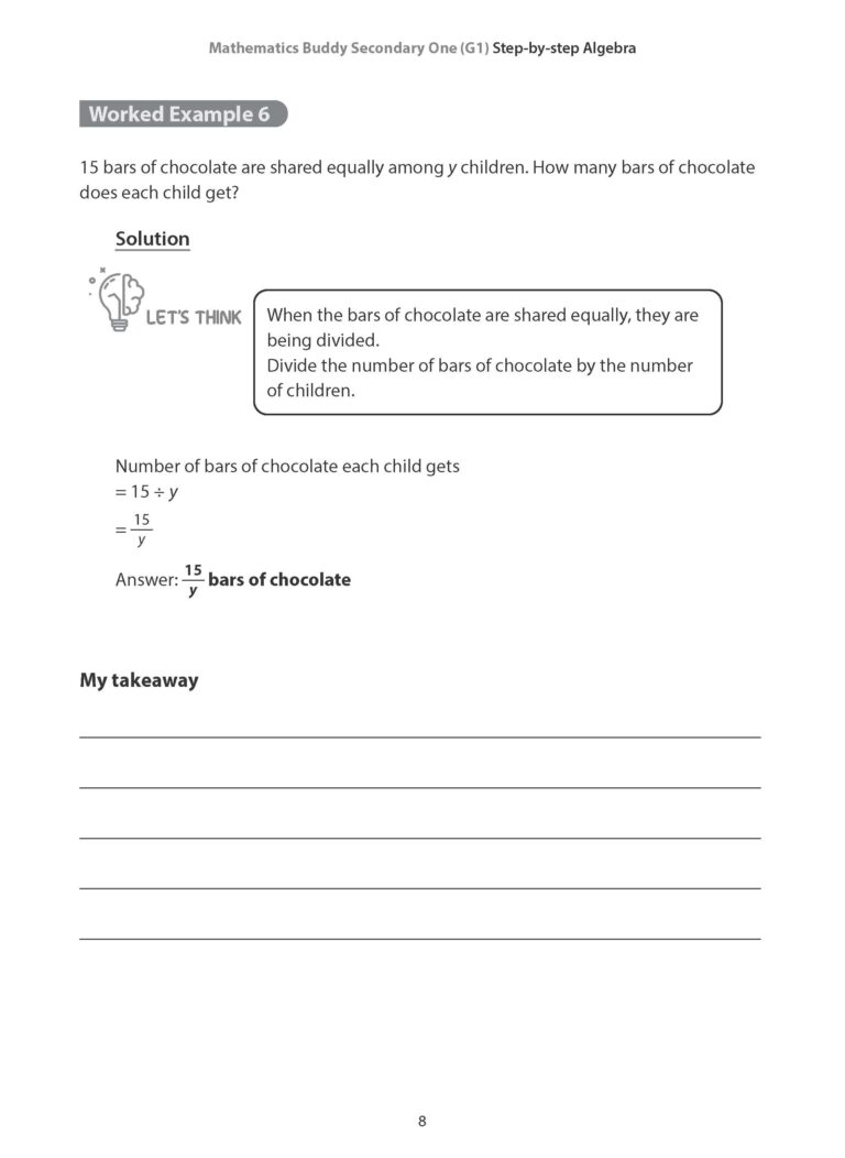 Mathematics Buddy Secondary One (G1): Step-by-step Algebra - CPD ...