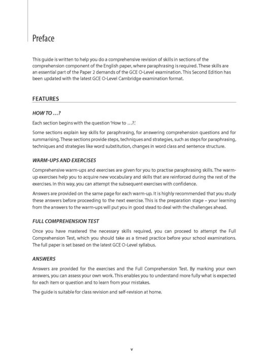 Key Guide O-Level English: Mastering Paraphrasing Skills (Second ...