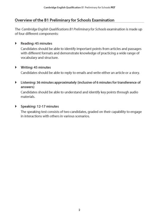 Cambridge English Qualification B1 Preliminary for Schools PET - CPD ...