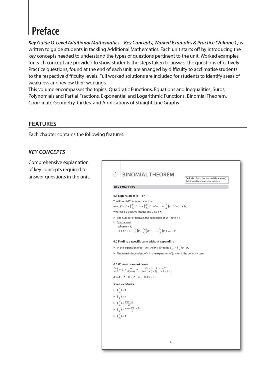 Key Guide O-Level Additional Mathematics Key Concepts, Worked Examples ...