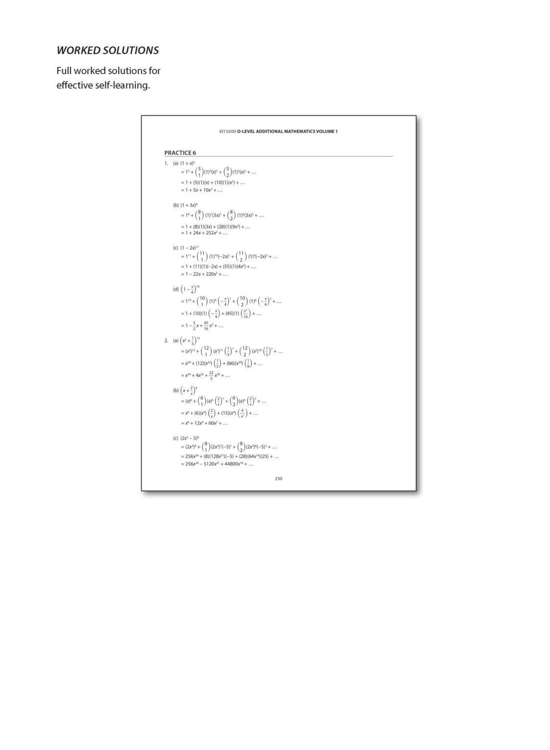 Key Guide O-Level Additional Mathematics Key Concepts, Worked Examples ...