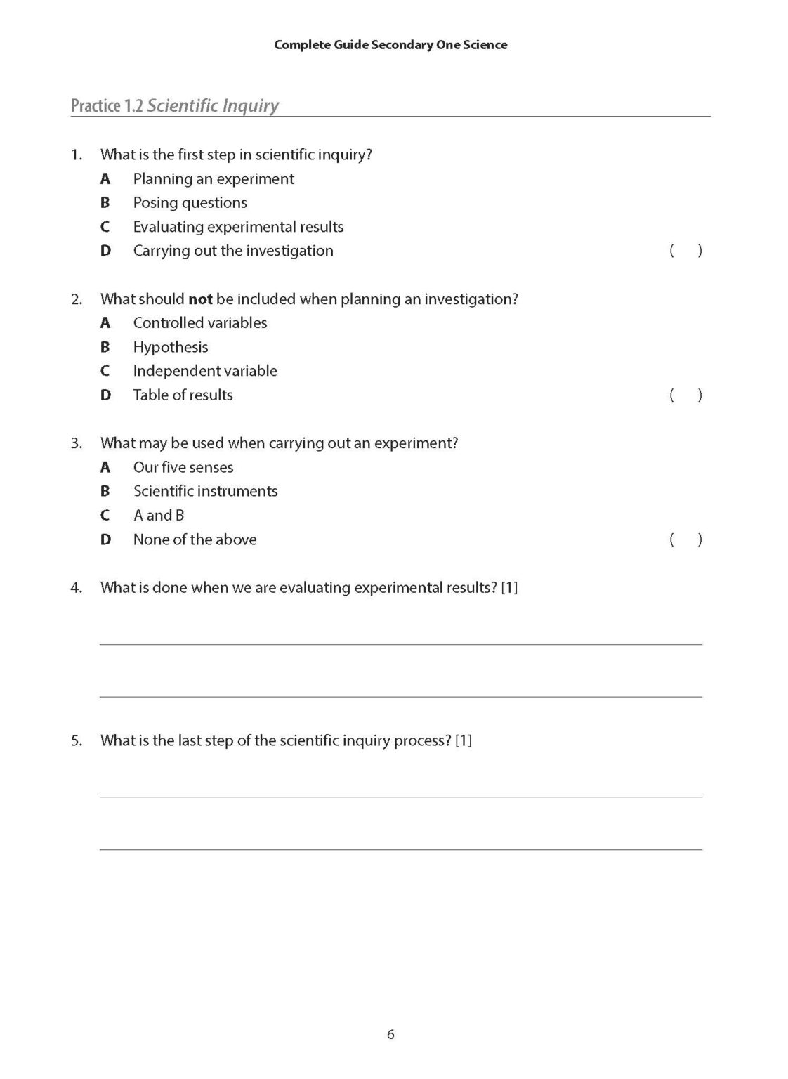 Complete Guide Secondary One Science - CPD Singapore Education Services ...