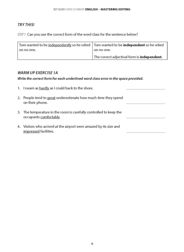 Key Guide Lower Secondary English Mastering Editing - CPD Singapore ...