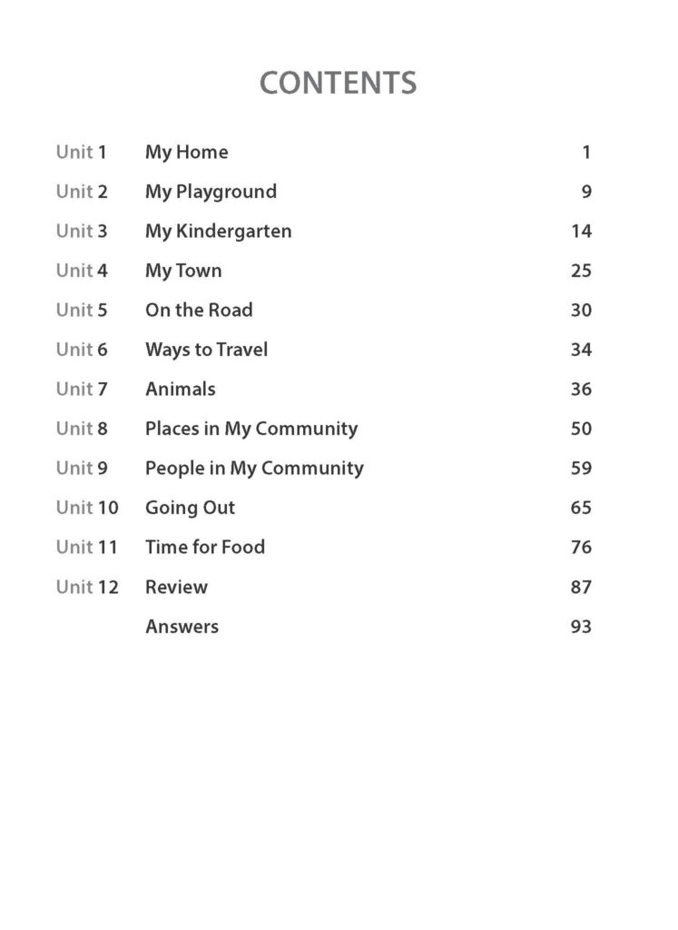 Pre-primary Preparatory Course English Activity Series for Early ...