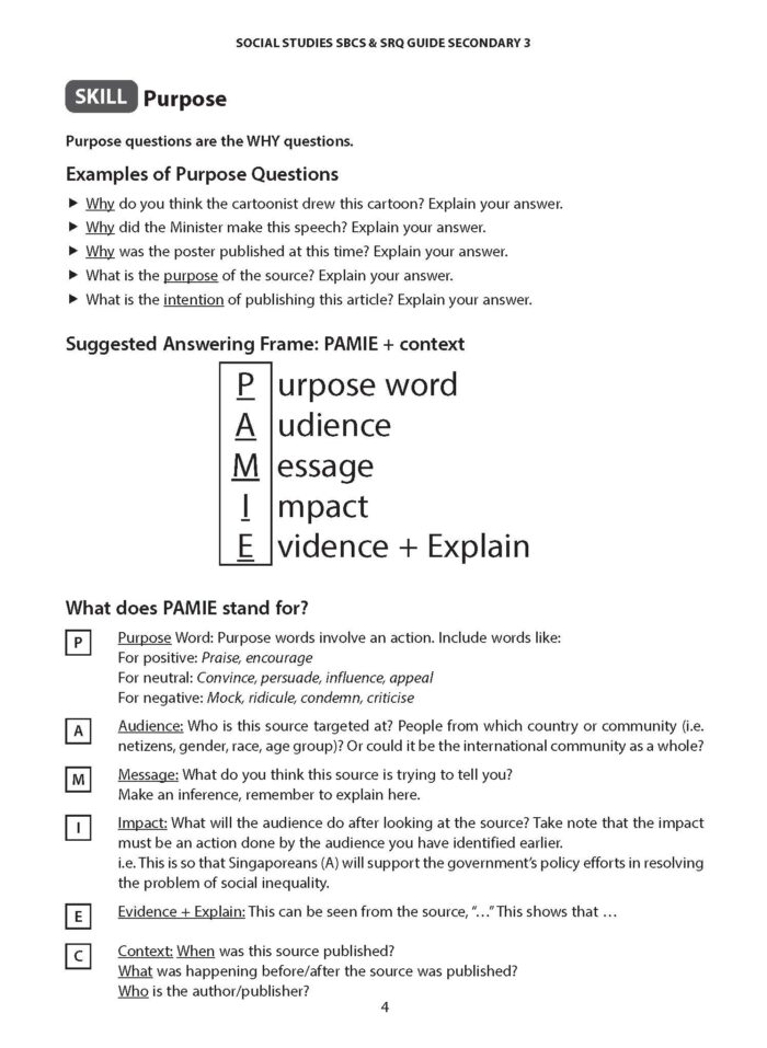 Social Studies SBCS & SRQ Guide Secondary 3 - CPD Singapore Education ...