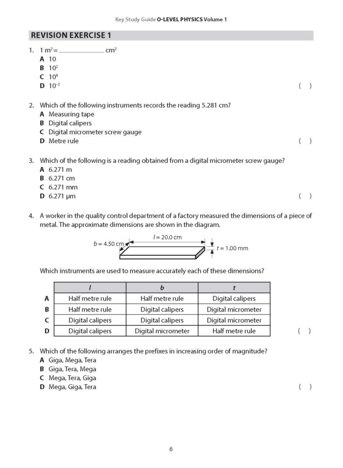 Key Study Guide: O-Level Physics Volume 1 Revision Notes, Worked ...
