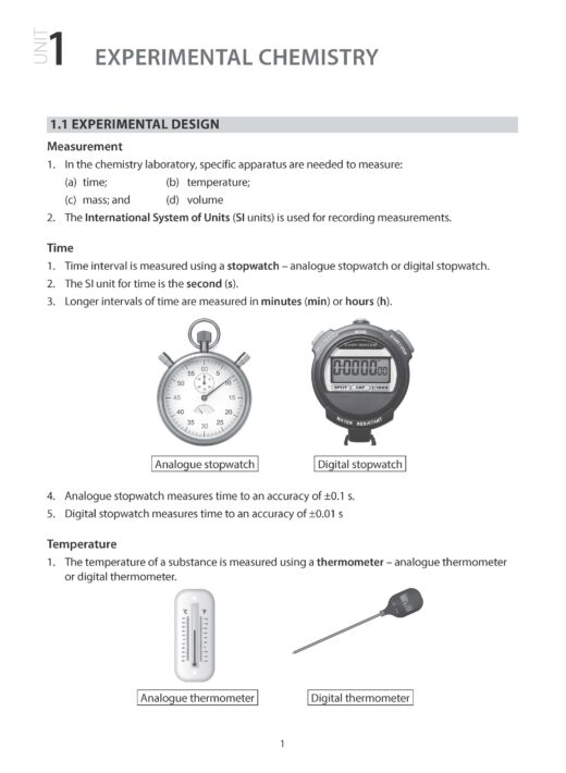 Key Study Guide: O-Level Chemistry Volume 1 Revision Notes, Worked ...