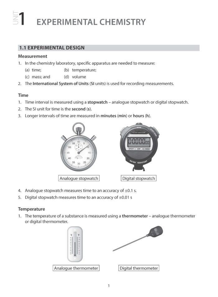 Key Study Guide: O-Level Chemistry Volume 1 Revision Notes, Worked ...