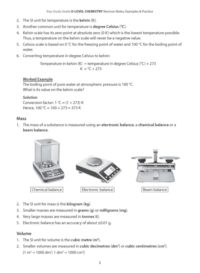 Key Study Guide: O-Level Chemistry Volume 1 Revision Notes, Worked ...