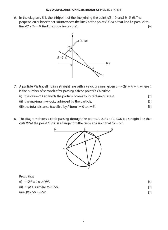 GCE O-Level / G3 Additional Mathematics Practice Papers with Full Solutions - CPD Singapore ...