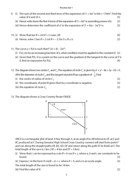 GCE O-Level / G3 Additional Mathematics Practice Papers with Full ...
