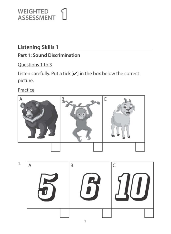 Primary 1 English Practice in Listening Skills and Oral Communication ...