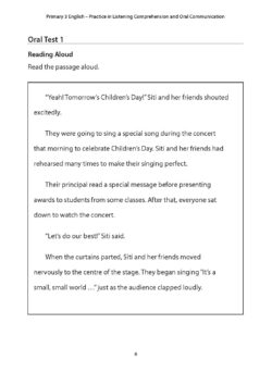 Primary 3 English Practice in Listening Comprehension and Oral ...