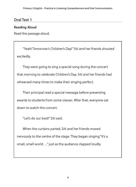 Primary 3 English Practice in Listening Comprehension and Oral ...