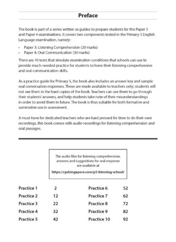 Primary 5 English Practice Papers in Listening Comprehension and Oral ...