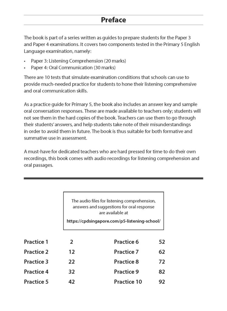 Primary 5 English Practice Papers in Listening Comprehension and Oral ...
