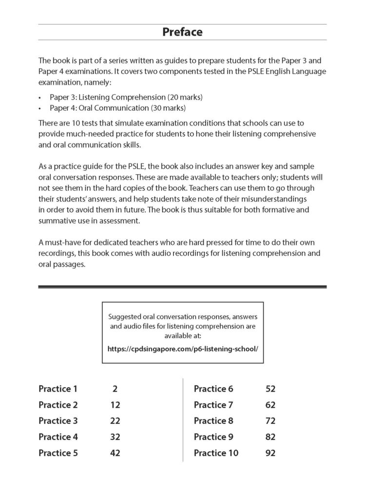 Primary 6 English Practice Papers in Listening Comprehension and Oral ...