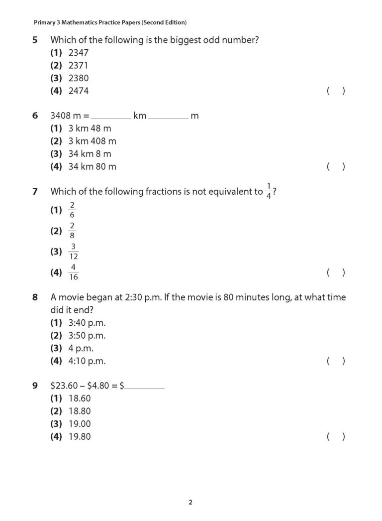 Primary 3 Mathematics Practice Papers (Second edition) - CPD Singapore ...
