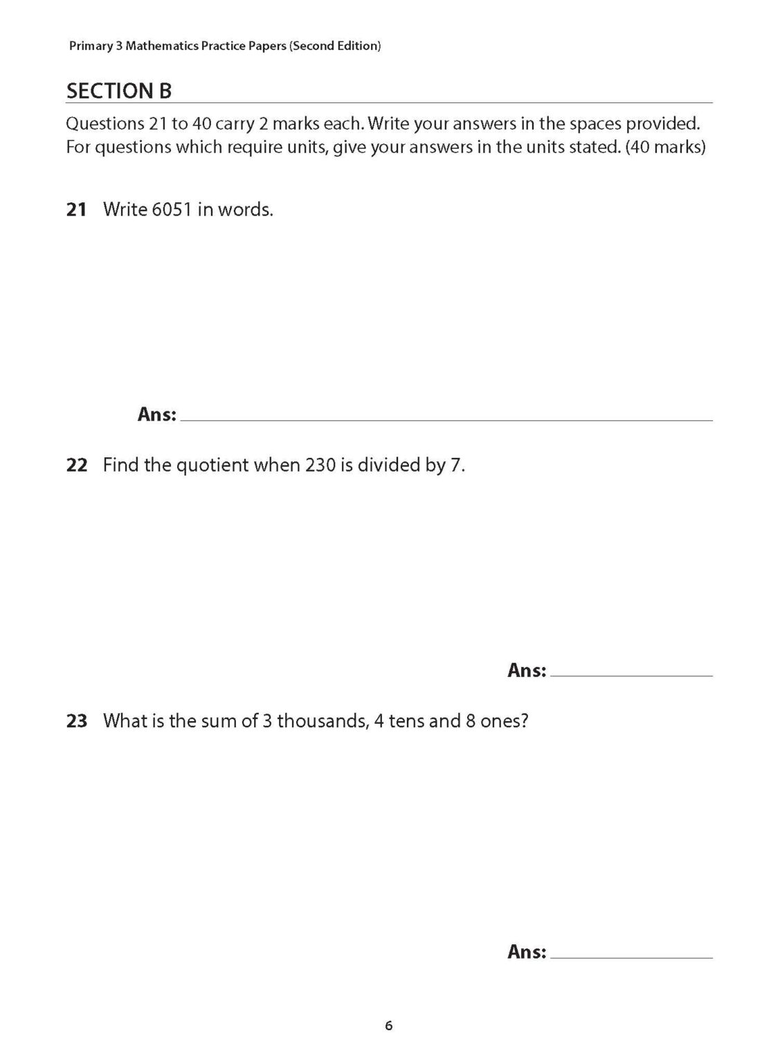 Primary 3 Mathematics Practice Papers (Second edition) - CPD Singapore ...