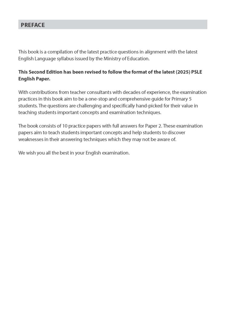 Primary 5 English Practice Papers Second Edition - CPD Singapore ...