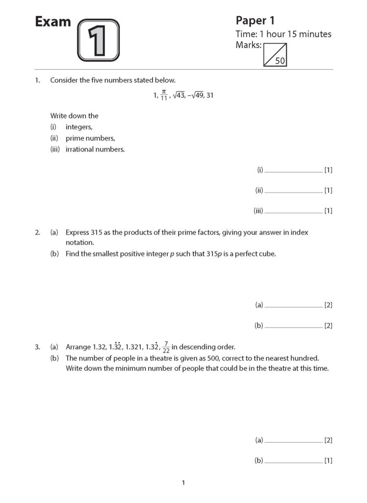 Secondary 1 Mathematics Exam Papers for G3 Second Edition - CPD ...