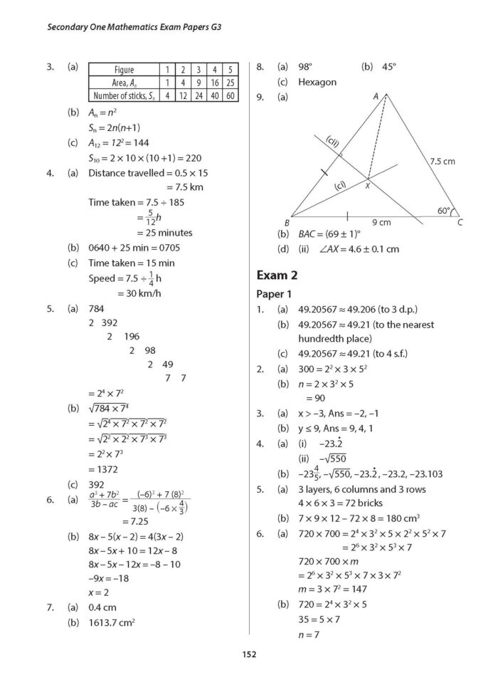 Secondary 1 Mathematics Exam Papers for G3 Second Edition - CPD ...