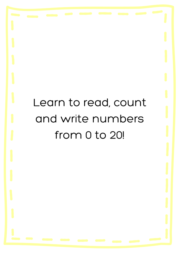 Counting & Writing - 0 to 20 - CPD Singapore Education Services Pte Ltd