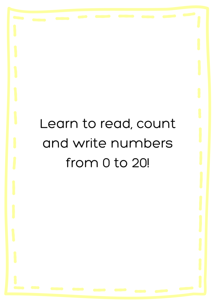 Counting & Writing - 0 to 20 - CPD Singapore Education Services Pte Ltd